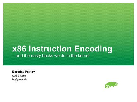 Pdf X86 Instruction Encoding · Pdf File · 2017 12 1416 Opcode Single Byte Denoting Basic
