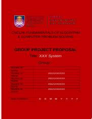 CSC126 Mini Project Proposal Docx CSC126 FUNDAMENTALS OF ALGORITHM