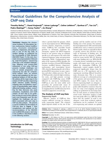 Pdf Practical Guidelines For The Comprehensive Analysis Of Chip Seq Data