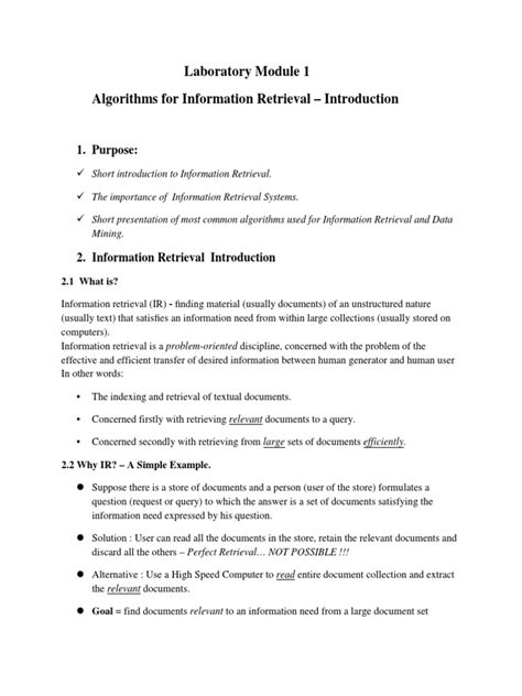 Lab1 Algorithms For Information Retrieval Introduction Pdf