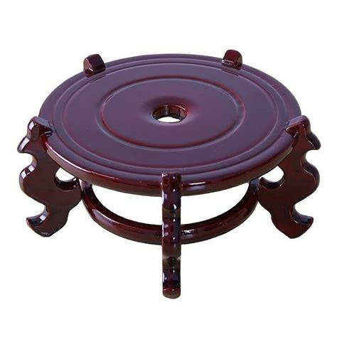 花盆底座托架实木茶壶花瓶石头奇石香炉木托盘架圆形摆件座实木架 虎窝淘