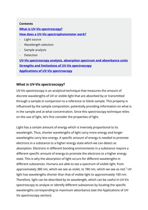 Solution Uv Vis Spectroscopy Principle Strengths And Limitations And