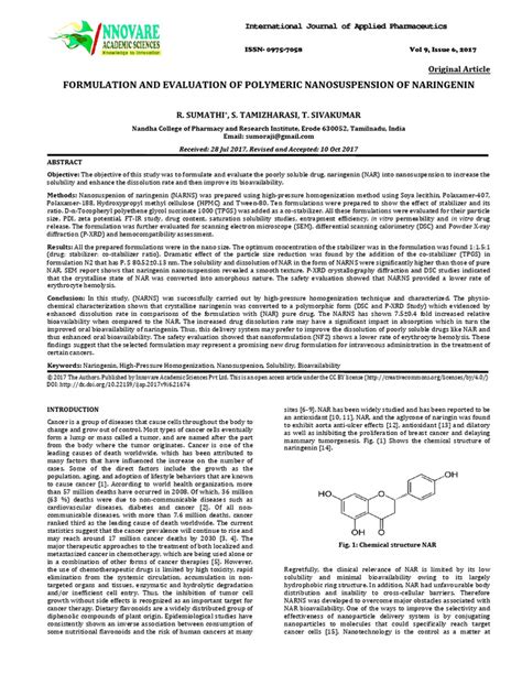 Formulation And Evaluation Of Polymeric Pdf Cancer Chemotherapy