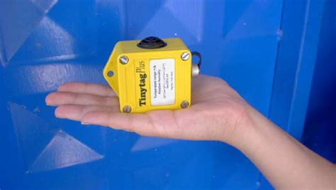 Tinytag Data Logger With The Sensor Protected By A Black Spherical