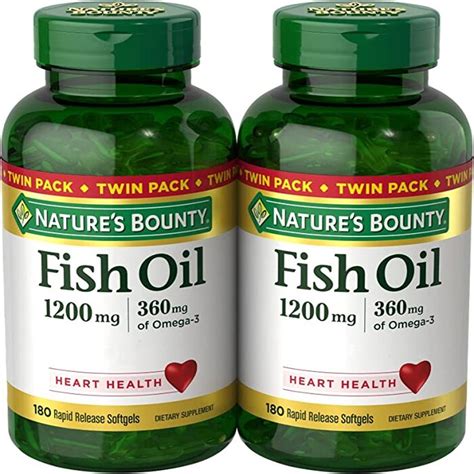 Natures Bounty Fish Oil 1200 Mg Twin Pack Omega 3 Epa And Dha