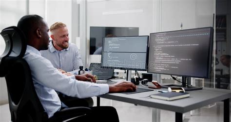 African American Programmer Man Coding Stock Image Image Of Male