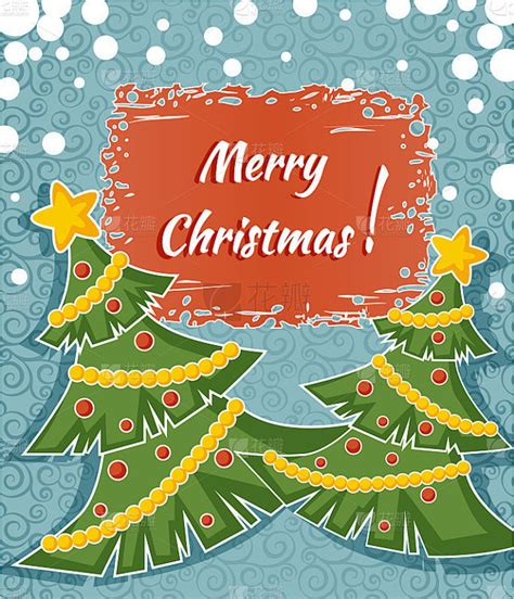 装饰贺卡与圣诞树