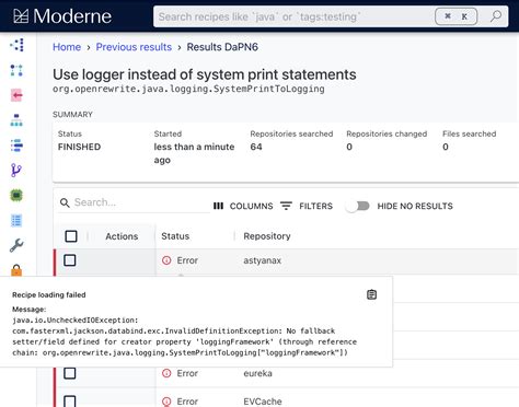 Deserialization Problem On Recipe To Replace Print Statements · Issue 92 · Openrewriterewrite