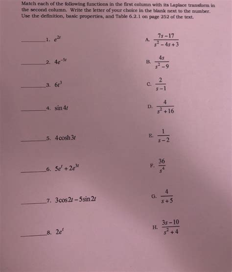 solved match each of the following functions in the first