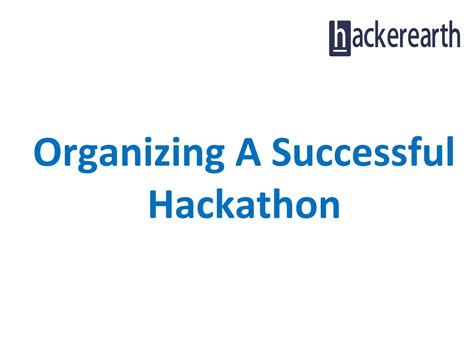 How To Organize A Successful Hackathon Pdf