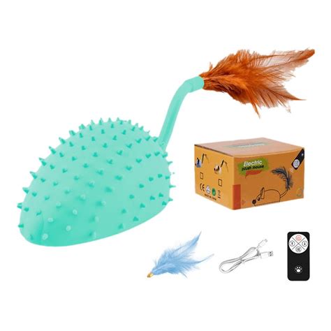 Interactive Cat Toys Automatic Moving Mouse With Feather Tail W3l1