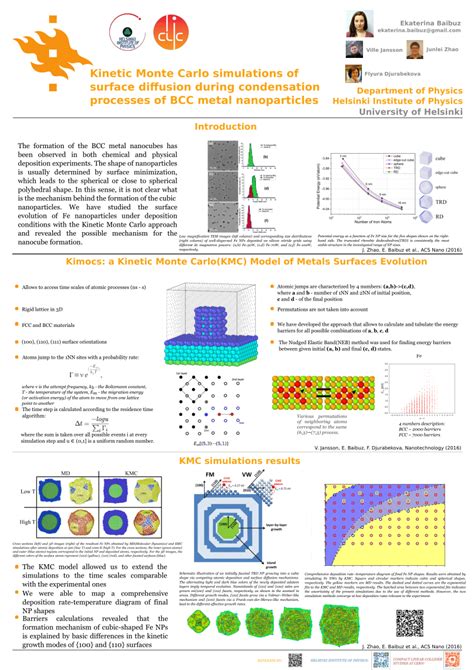 Pdf Kinetic Monte Carlo Simulations Of Surface Diffusion During Condensation Processes Of Bcc
