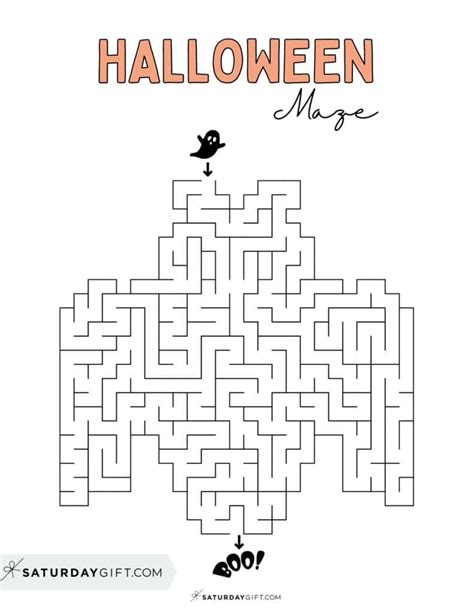 Halloween Maze Printable Cute And Free Templates Saturdayt