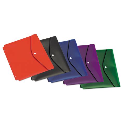 Cardinal Dual Pocket Snap Envelope 85 X 11 Assorted Colors 5pack