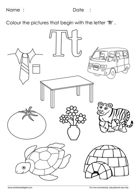 T Worksheets For Kindergarten Letter T Worksheets Letter Of The