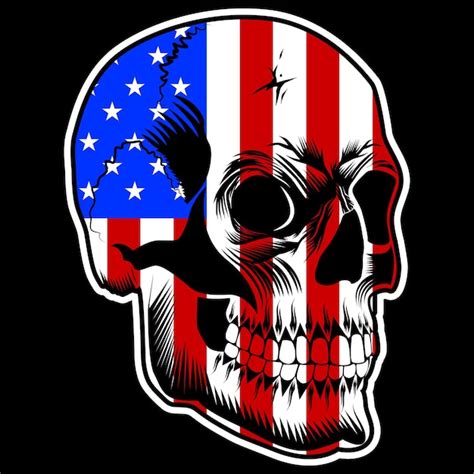 인간의 두개골 그림 프리미엄 벡터