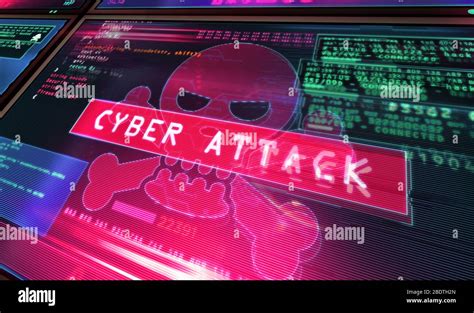 Hacker Typing On The Keyboard And Breaks Computer Security On Virtual Hologram Screen On Desk