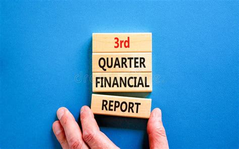3rd Quarter Financial Report Symbol Concept Words 3rd Quarter