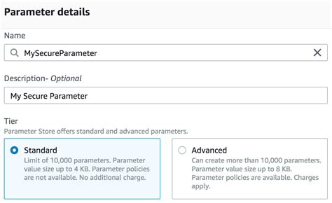 creating a parameter in the aws systems manager parameter store aws