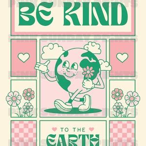 Retro Poster Set Of 3 Pink Green Trendy Wall Decor Retro Playroom