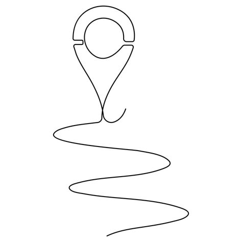 continuous single line art drawing of location and path pointers outline vector 38509182 vector