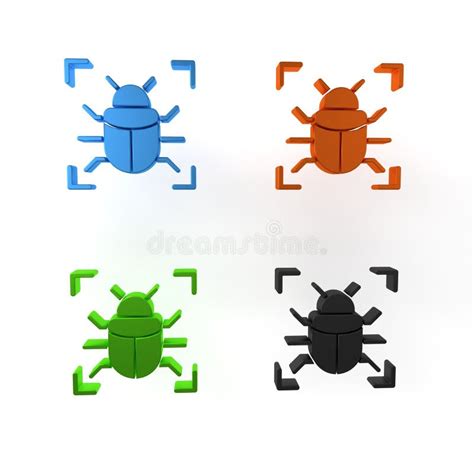 Colorful System Bug Concept Icon Isolated On White Background Code Bug Concept Bug In The