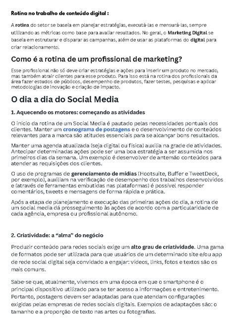rotina no trabalho de conteúdo digital rotina no trabalho de conteúdo