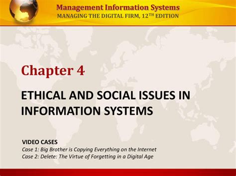 Ethical And Social Issues In Information Systems Presentation