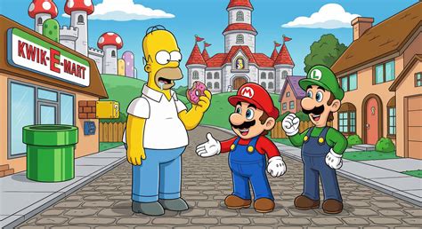 Homer Simpson Meets Mario And Luigi By Colmodo On Deviantart