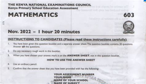 Grade 6 Kpsea Exams And Answers November 2022