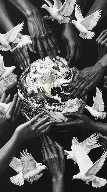 Interlocked Black And White Hands Forming Unity Premium Ai Generated