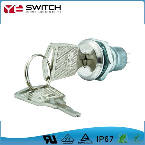 2 Position Off On Latching Key Lock Switch With Flat Key Electrical Key Switch And Security