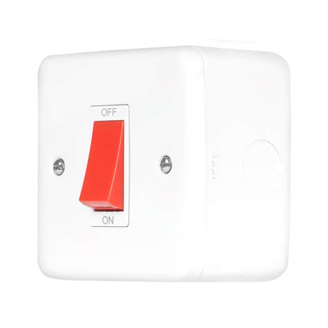 Click Metal Clad Pro Polar White 50a 1 Gang Double Pole Plate Switch Mcp200pw Click4electrics