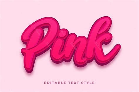 Pink Text Effect Vector File Illustrator Premium