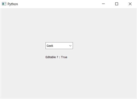 Pyqt5 Checking If Combobox Is Editable Or Not Geeksforgeeks