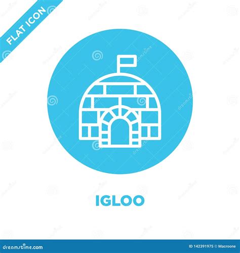 Igloo Icon Vector From Seasons Collection Thin Line Igloo Outline Icon Vector Illustration