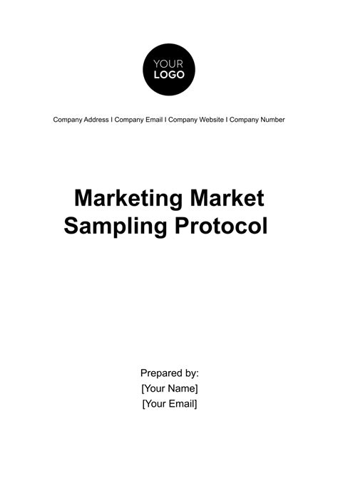 Marketing Market Sampling Protocol Template Edit Online And Download