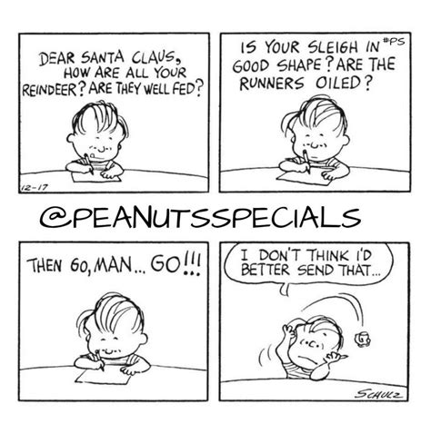 First Appearance December 17 1965 Linusvanpelt Dear Santaclause Reindeer Well Fed