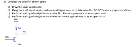 Solved Consider The Amplifier Shown Belowa Draw The Chegg Com