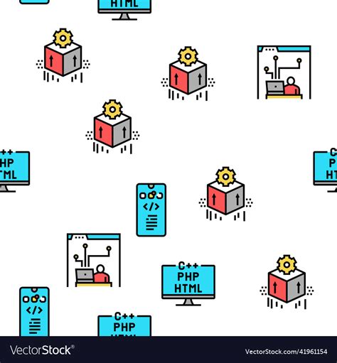 Dev Code Occupation Seamless Pattern Royalty Free Vector