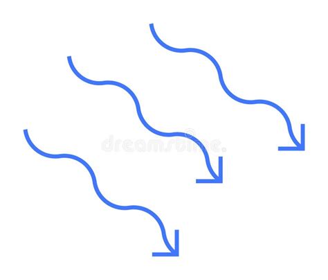 Blue Curved Arrows Indicating Flow Or Direction In Minimalist Style Stock Vector Illustration