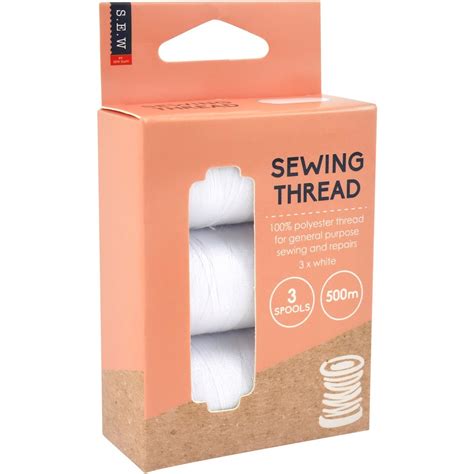 Sew Sewing Thread 3 X 500m White Big W