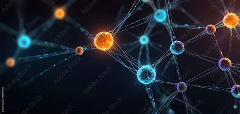 Neural Network Nexus A Depiction Of An Artificial Neural Network With Glowing Nodes And