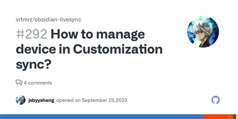 How To Manage Device In Customization Sync · Issue 292 · Vrtmrzobsidian Livesync · Github