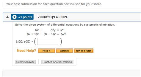 Solved Solve The Given System Of Differential Equations By
