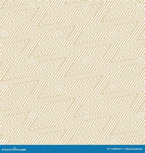 Gold Vector Geometric Seamless Pattern With Zigzag Stripes Thin