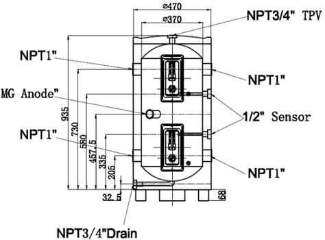 Chiltrix 19 Gallon Multi Function Stainless Steel Vertical Buffer Tank