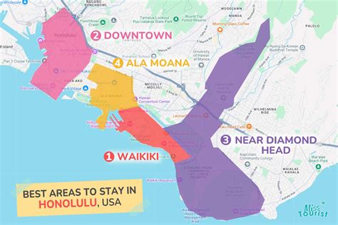 Downtown Honolulu Attractions Map Hawaii Maps And Facts World Atlas