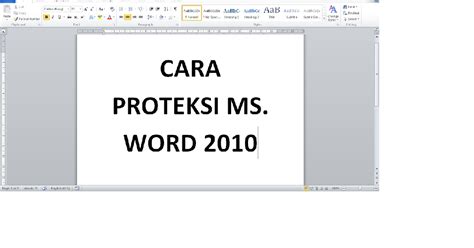 Catatan 986 Cara Proteksi File Ms Word 2010