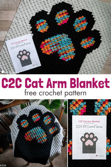 C2c Cat Arm Blanket Heart Hook Home